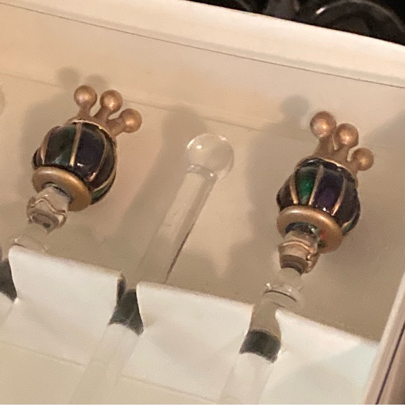 Pier 1 | Dining | Glass Crown Swizzle Sticks Set Of 8 Barware Regal ...